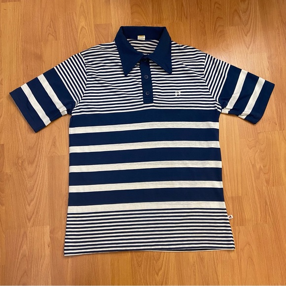 Hang Ten | Shirts | Vintage Hang Ten Mens Logo Blue White Striped Polo ...